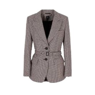 A|X Armani Exchange Jacke aus Hahnentritt-Gewebe mit G&uuml;rtel - - Jackets - Damen - Grau - 2XS