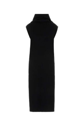 Alaia Womens Cashmere-Wool Blend Tunic Black Tunics