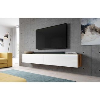 Furnix Furnix - tv lowboard Bargo w180 x h34 x t32 avec led Wotan / Glossy White
