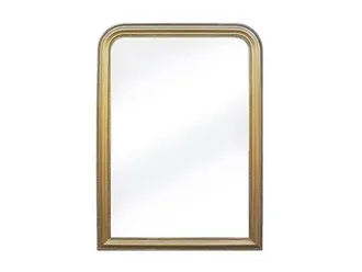 Vente-Unique Miroir trumeau en Bois de Paulownia - L. 80 x H. 110 cm - Dor&eacute; Effet Laiton - Heloise