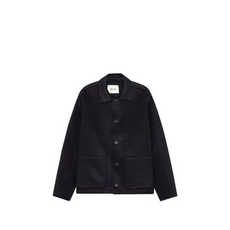 Nn.07 Manteau droit boutonn&eacute; en laine m&eacute;lang&eacute;e