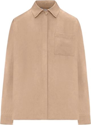 Max Mara Femme, Blouses et Chemises, Beige, Taille: 40 FR Chemise en toile de soie