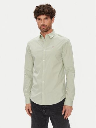 Tommy Jeans Hemd Original DM0DM04405 Gr&uuml;n Slim Fit