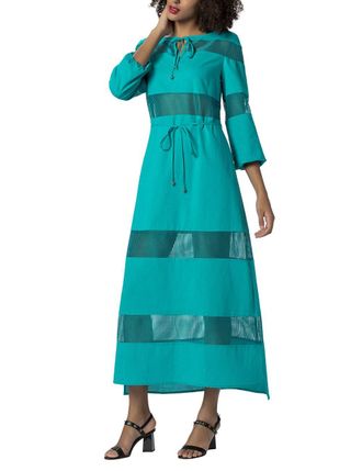 Apart Fashion Damen Dress with lace Inserts Kleid, per Pack Türkis (Türkis Türkis), 36 (Herstellergröße: 36)