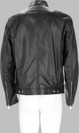 HUGO BOSS Lamb Leather Jacket - Black