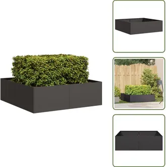 vidaXL The Living Store - vidaXL Jardini&egrave;re noir 100x100x30 cm acier