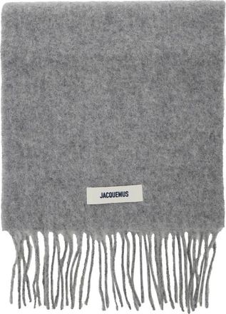 Jacquemus Homme, Accessoires, Gris, Taille: ONE Size Carro Scarf