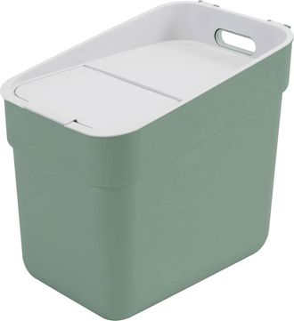 Curver M&uuml;lleimer Ready To Collect, 20 l, ideal unter der Sp&uuml;le, mit Wandhalterung f&uuml;r Wand oder T&uuml;r - K&uuml;che, Badezimmer, Waschk&uuml;che - 100% recycelt, gr&uuml;n