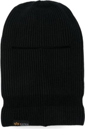 Alpha Industries Label Balaclava - - Accessories - Herren - Schwarzk - ONE SIZE