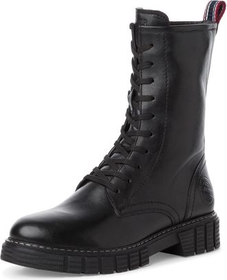 s.Oliver Damen Winterstiefeletten zum Schnüren aus Leder Gefüttert, Schwarz (Black), 36 EU