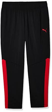 Puma Contrast Pants (Available in Big & Tall) Pantalon de surv&ecirc;tement, Opaque, Noir/Rouge &agrave; Haut Risque, XL Homme