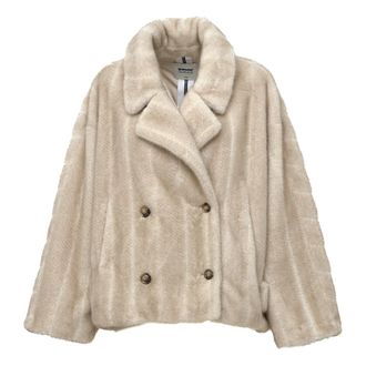 S.W.O.R.D 6.6.44 Kurzmantel aus Kunstpelz in Double-Breasted-Optik - - Jackets - Damen - Beige - S