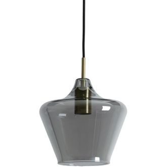 Light & Living H&auml;ngeleuchte - Solly - schwarz - glas rauchglas - Light&living