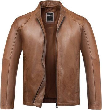 Amaci & Sons Lederjacke OKEMOS Lederjacke Echtleder Herren Biker Zipper Jacke