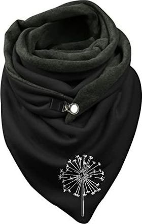 Generic &Eacute;charpe en polaire chaude pour femme avec imprim&eacute; pissenlit double couture triangle boucle &eacute;charpe 2026, C, Taille unique