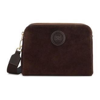 Kazar Dreifach-Fach Wildleder Umh&auml;ngetasche - - Bags - Damen - Braun - ONE SIZE
