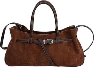 Generic Sac &agrave; bandouli&egrave;re en polyur&eacute;thane givr&eacute; pour femme - Grande capacit&eacute; - Pour l&eacute;cole quotidienne et les voyages, marron, 350.00x160.00x120.00mm