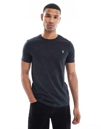 Polo Ralph Lauren T-shirt ajusté à logo emblématique - Noir chiné