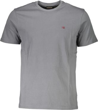 Napapijri Besticktes Logo Baumwoll-T-Shirt - - Tops - Herren - Grau - L