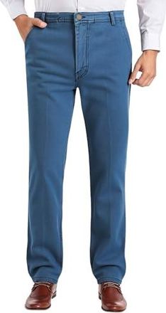 Generic Jean Homme Jeans Homme Bureau Smart Casual Jean Droit Taille Haute Automne - Coupe Large D&eacute;contract&eacute;e, Id&eacute;al pour Look Boho ou Urbain Chic