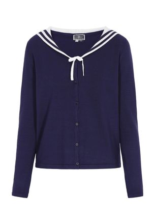 Dreimaster Dreimaster Strickjacke Frauen marineblau cremewei&szlig;
