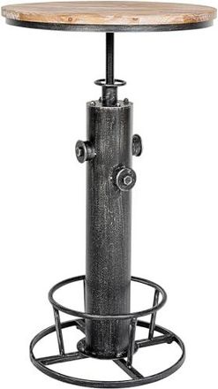 Clp Table Haute Ruhr I Table de Bar r&eacute;glable en Hauteur avec Repose-Pieds I Structure de Table en m&eacute;tal et Plateau de Table en Bois de pin, Couleur:Argent