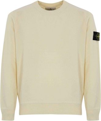 Stone Island Pull Col Rond - Blanc