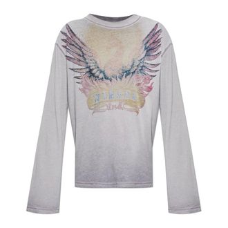 Diesel Femme, Tops, Violet, Taille: 42 FR T-Hilary-Ls-Aa2 T-shirt
