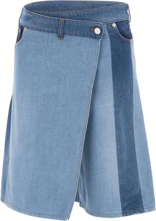 Coperni Femme, Jupes, Bleu, Taille: 34 FR Jupe portefeuille en denim patchwork