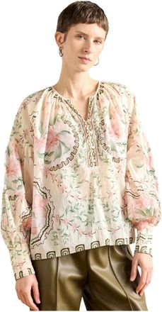 Mos Mosh MOS Mosh, Femme, Blouses et Chemises, Multicolore, Taille: 38 FR Blouse Imprim&eacute;e Orchid&eacute;e Turf Green
