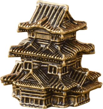 BESPORTBLE VALICLUD Miniatur Pagoden Skulptur aus Messing Vintage Pavillon Figurine Filigrane Deko f&uuml;r Wohnzimmer B&uuml;ro und Zen Garten Dekorative Mini Figuren f&uuml;r
