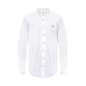 Vivienne Westwood Two Button Krall Hemd - - Shirts - Herren - Wei&szlig; - M