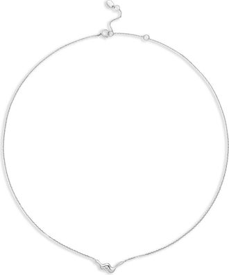 Maria Black 14kt Baxter Wei&szlig;goldhalskette mit Diamanten - Silber