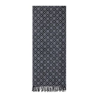 Tory Burch Femme, Accessoires, Noir, Taille: ONE Size T Monogram Oblong Scarf