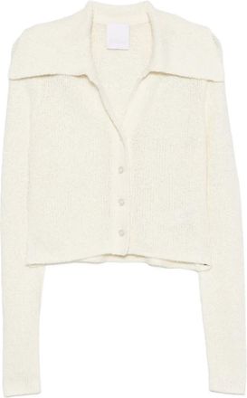 Paris Georgia Cardigan mit klassischem Kragen - Wei&szlig;