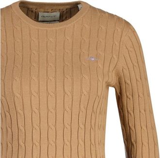GANT Sweater Damen Strickpullover Baumwolle STRETCH COTTON CABLE C-NECK