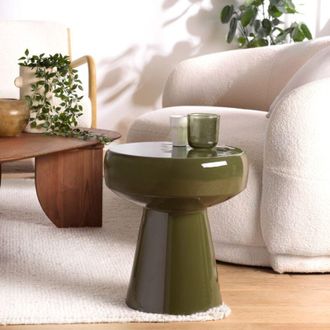 Macabane HORTENSE - Table dappoint design en fer couleur vert sapin