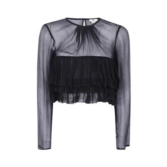 Elisabetta Franchi Volant Shirt - - Blouses & Shirts - Damen - Schwarzk - S