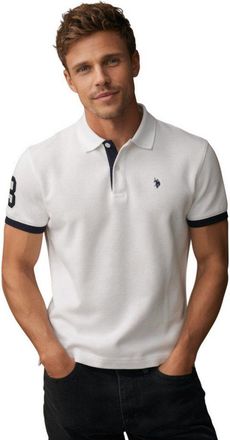 U.S.Polo Association Poloshirt US16927 (100% Baumwolle) weiss Herren