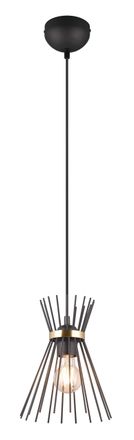 Trio Leuchten Reality Leuchten Pendelleuchte Rod R31531080, Metall Schwarz matt/Goldfarbig, exkl. 1x E27