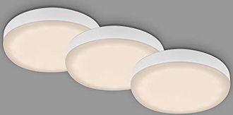 Briloner Leuchten - 3er Set LED Einbaulampen Badezimmer rahmenlos, LED Einbaustrahler Bad, Einbauspots IP44, warmweiße Farbtemperatur, 3W, 350 lm, 75 mm, weiß 