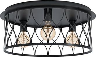 Eglo Deckenlampe Giltspur, 3 flammige Deckenleuchte, Wohnzimmerlampe aus Metall in Schwarz, Schlafzimmerlampe mit E27 Fassung