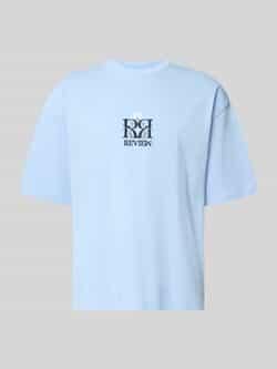 Review T-Shirt mit Label-Stitching und Rundhalsausschnitt
