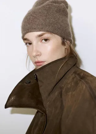 Mango Bonnet 100 % cachemire marron moyen - Femme - Taille unique - MANGO