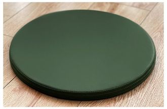 Generic Rundes Leder Stuhlkissen Sitzkissen, Memory-Schaum Barhocker Kissen, rutschfeste Stuhlauflage, Sitzkissen Geeignet for Esszimmer Wohnzimmer(Dark Green