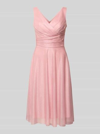 Troyden Collection Knielanges Cocktailkleid mit V-Ausschnitt