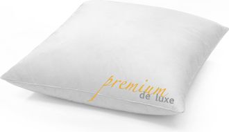 HANSKRUCHEN Premium de Luxe Daunenkissen 50x50 cm - Made in Germany Daunen Kopfkissen aus 100% Baumwolle - 3 Kammer Daunenkissen für Allergiker [1er Pack]