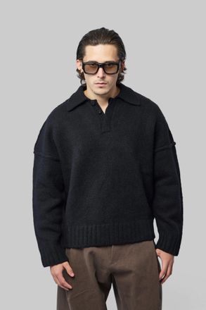 Seventh Knitted Mens Polo