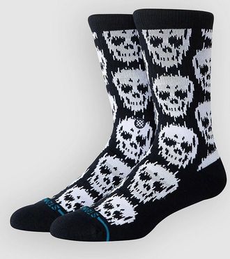 Stance Static Skull Crew Socks black
