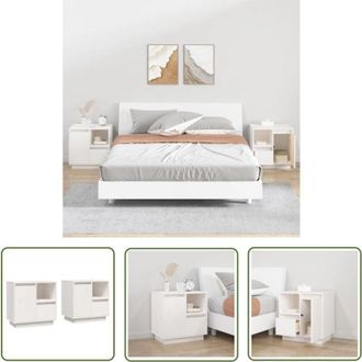 vidaXL Tables de chevet 2 pcs Blanc 50x34x50 cm Bois de pin massif Vidaxl